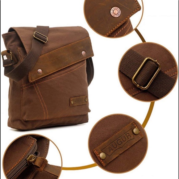 Augur | Bags | Augur Leather Canvas Boho Bag | Poshmark